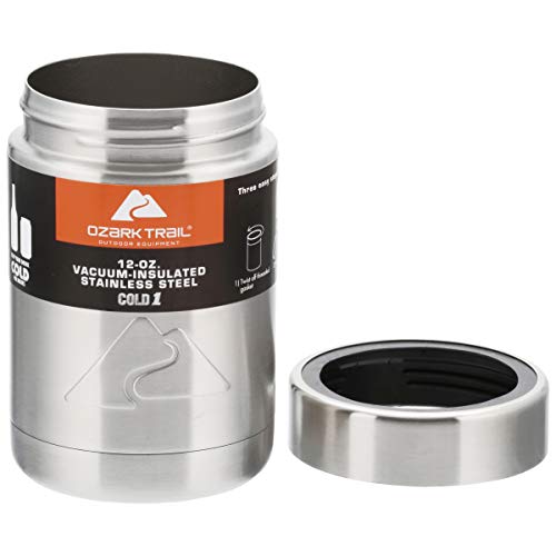 Ozark Trail 12 Ounce Double Wall Can Cooler Cup, Silver Top - 2 Pack