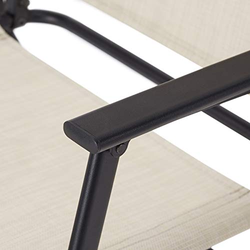 Mainstays Greyson Square Set of 2 Outdoor Patio Steel Sling Folding Chair - Beige
