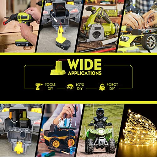 Ecarke for Power Wheels Adaptor for Ryobi 18V One+ P108 P107 P102 Battery Dock Power Connector RC Toy & Car,e-Bike 12 Gauge Robotics (with Wire Terminals)