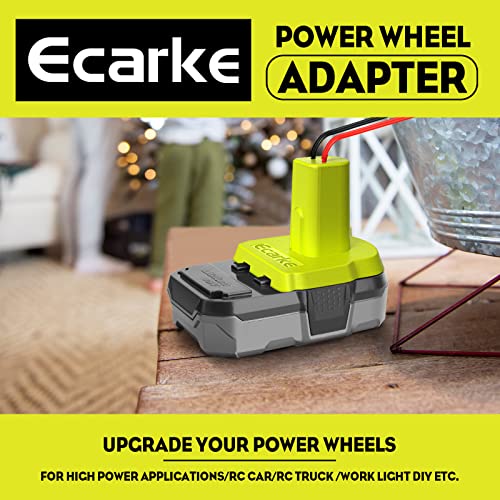 Ecarke for Power Wheels Adaptor for Ryobi 18V One+ P108 P107 P102 Battery Dock Power Connector RC Toy & Car,e-Bike 12 Gauge Robotics (with Wire Terminals)