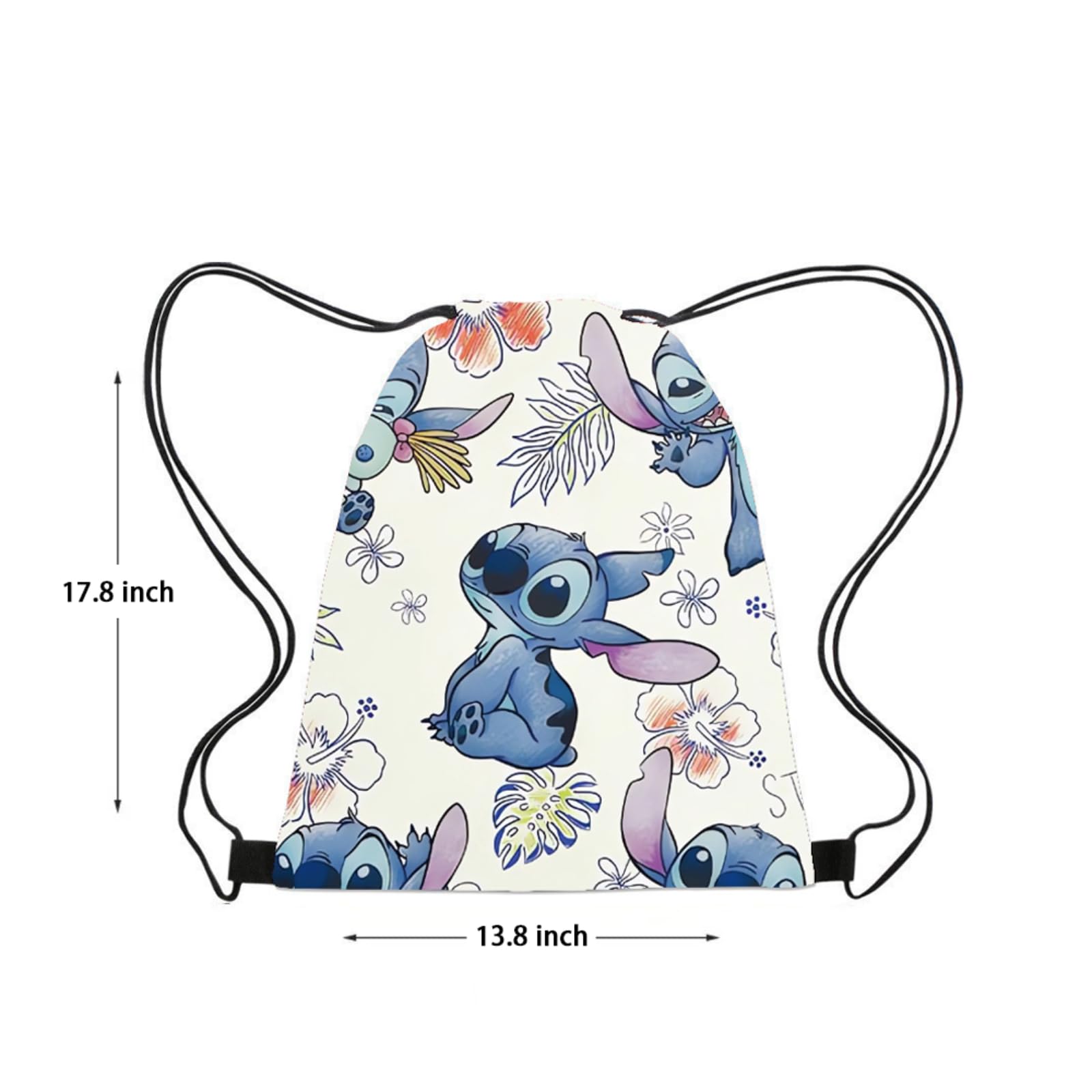 FLYZKUO Upgrade Your Style with our Stitch Merchandise Set - Complete with Drawstring Bag, Stickers, Lanyard, More