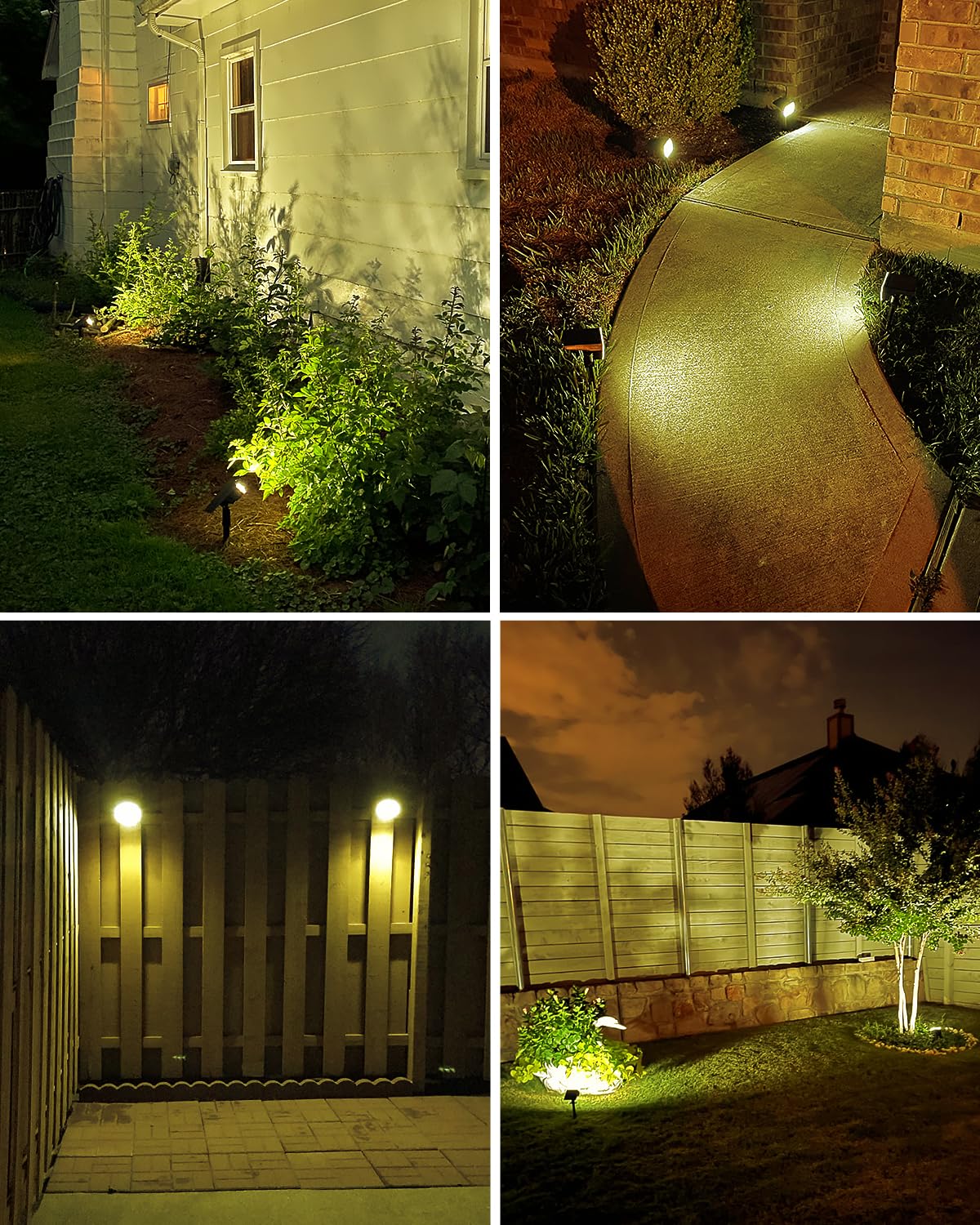 LOTMOS Solar Spot Lights Outdoor, [12 Pack/72 LED/3 Modes] 2-in-1 Landscape Spotlights, Auto On/Off IP67 Waterproof Solar Powered Wall Lights for Front Door, Backyard, Garage(Warm White)