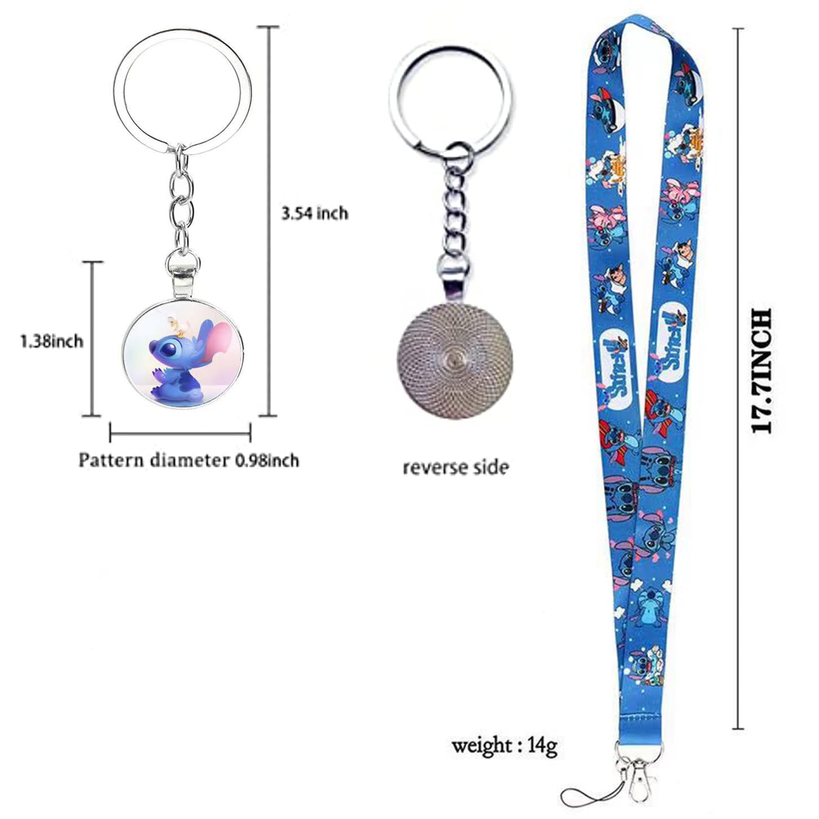 FLYZKUO Upgrade Your Style with our Stitch Merchandise Set - Complete with Drawstring Bag, Stickers, Lanyard, More
