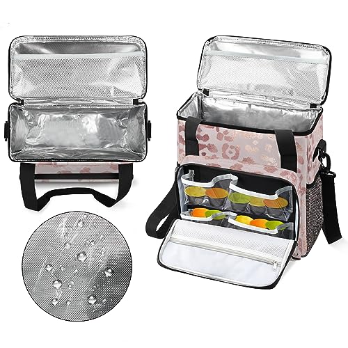 cfpolar Coffee Maker Carrying Bag Pink Leopard Travel Coffee Machine Bag Carrying Organizer Case Portable Single Serve Coffee Brewer Tote Bag Storage Bag for Camping Picnic