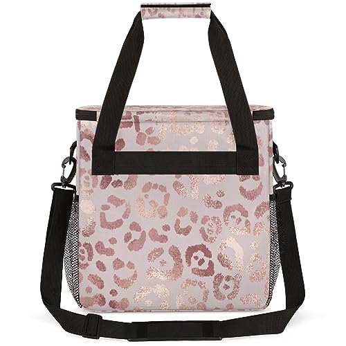 cfpolar Coffee Maker Carrying Bag Pink Leopard Travel Coffee Machine Bag Carrying Organizer Case Portable Single Serve Coffee Brewer Tote Bag Storage Bag for Camping Picnic