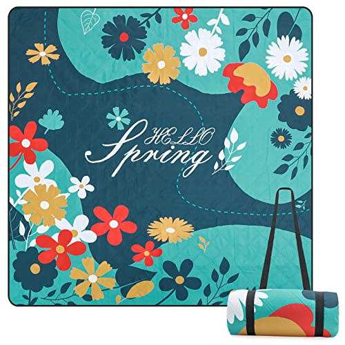 Homde Picnic Blanket 79"x79" Beach Blanket Waterproof Sandproof for Outdoor Beach Camping Hiking Travel Machine Washable Colorful Garden