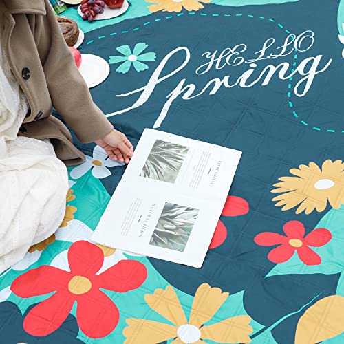 Homde Picnic Blanket 79"x79" Beach Blanket Waterproof Sandproof for Outdoor Beach Camping Hiking Travel Machine Washable Colorful Garden