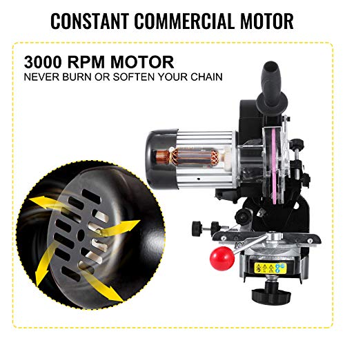 Mophorn Chainsaw Sharpener 230W, Professional Multi-Angle Adjustable Chain Grinder 3000RPM, Electric Chainsaw Blade Sharpener for 1/4" to 2/5" Chains
