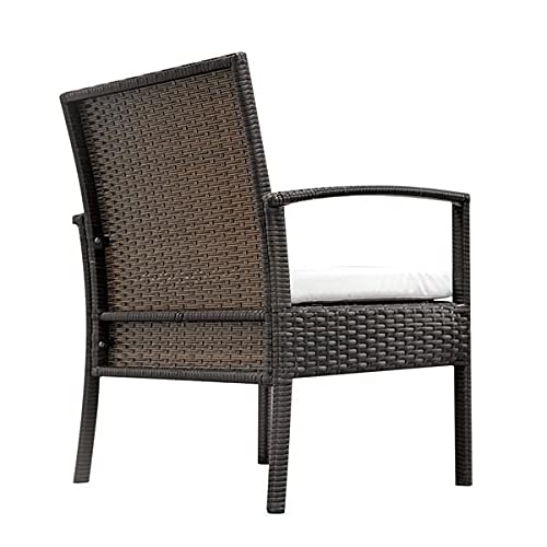 SAWQF in Stock 2pcs Arm Chairs 1pc Love Seat & Tempered Glass Coffee Table Rattan Sofa Set Brown Gradient Patio Outdoor Furniture Set