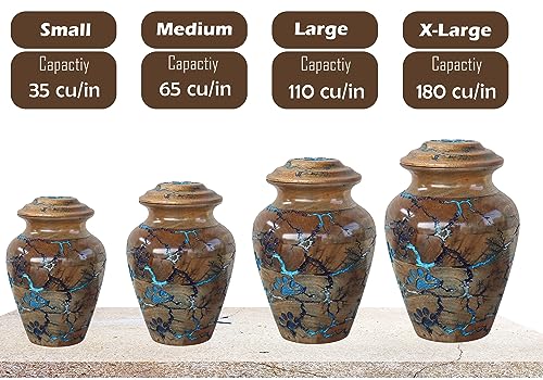 Medium Size Lightning Strike Wooden Pet Urns for Dogs Ashes, Turn Wood pet Cremation urns with Threaded Lid | Carved Paw Cat/Dog Urn for Pet Ashes Dog (Lightening Work, Medium 65 cu inches)