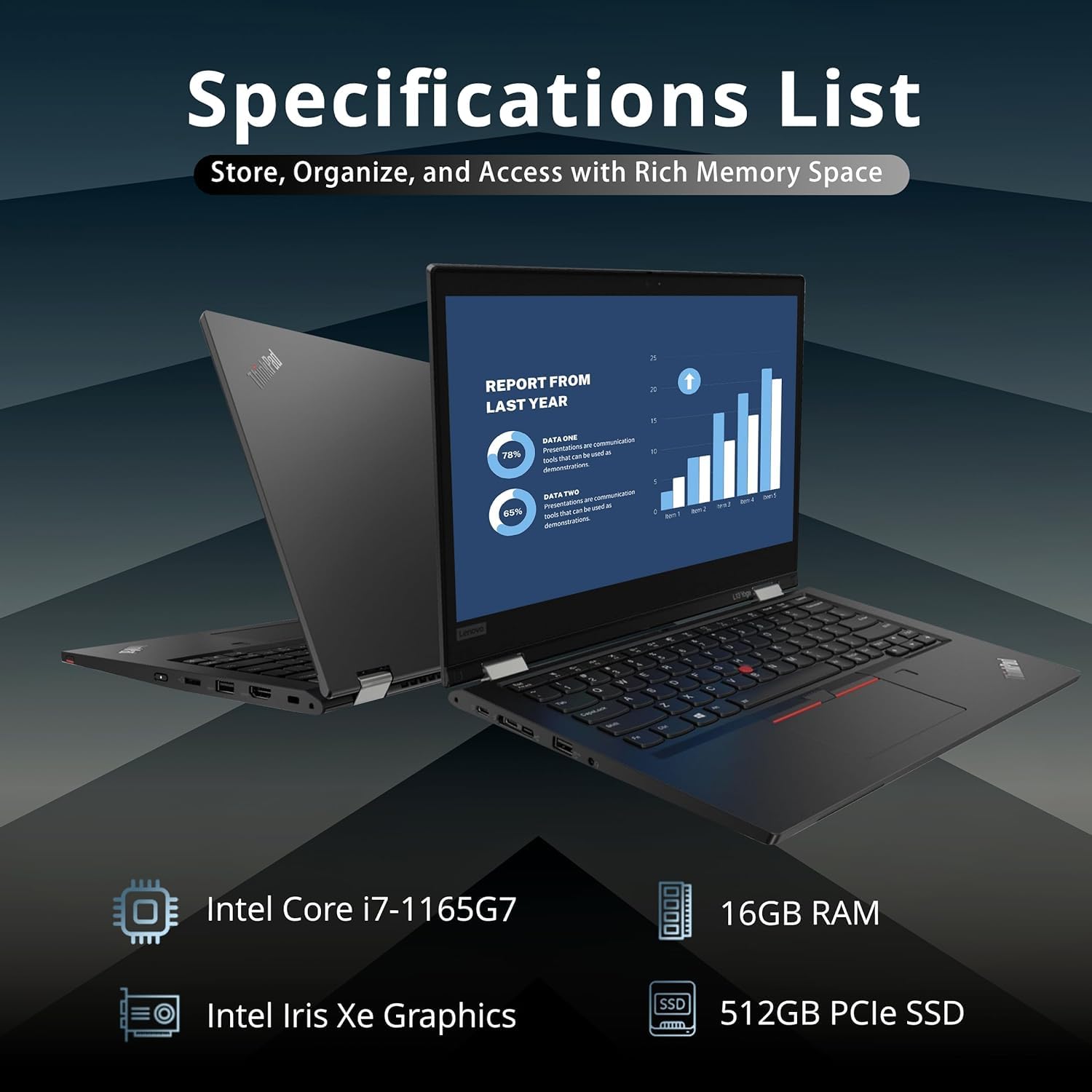 Lenovo ThinkPad L13 Yoga Business 2-in-1 Laptop, 13.3" FHD Touchscreen Display, 11th Gen Intel Core i7, 16GB RAM, 512GB PCIe M.2 SSD, 3-Yr Warranty, Wecam, FP Reader, Wi-Fi 6, Windows 11 Pro, Black