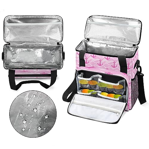 cfpolar Coffee Maker Carrying Bag Pink Anchor Travel Coffee Machine Bag Carrying Organizer Case Portable Single Serve Coffee Brewer Tote Bag Storage Bag for Camping Picnic