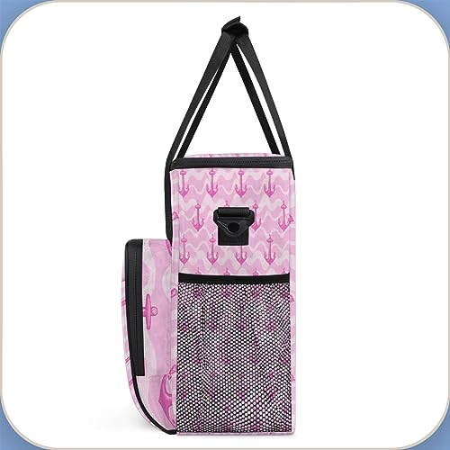 cfpolar Coffee Maker Carrying Bag Pink Anchor Travel Coffee Machine Bag Carrying Organizer Case Portable Single Serve Coffee Brewer Tote Bag Storage Bag for Camping Picnic