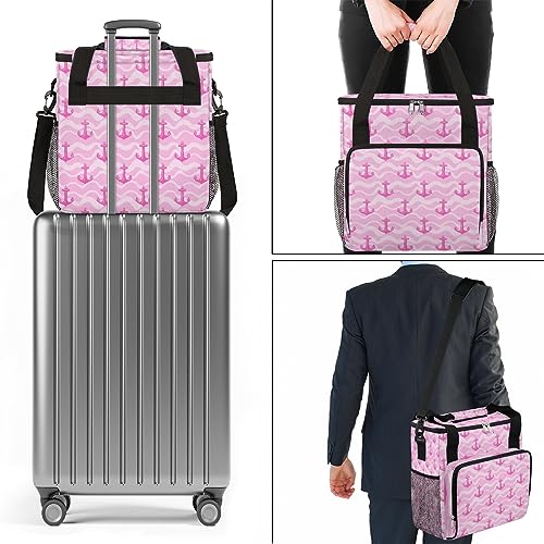 cfpolar Coffee Maker Carrying Bag Pink Anchor Travel Coffee Machine Bag Carrying Organizer Case Portable Single Serve Coffee Brewer Tote Bag Storage Bag for Camping Picnic