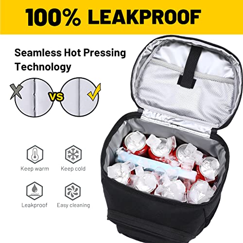 MIER Small Cooler Backpack Insulated Leakproof Lunch Box Backpack for Men Women to Beach, Picnic, Travel, Hiking, Camping, Work, 20 Cans, Black