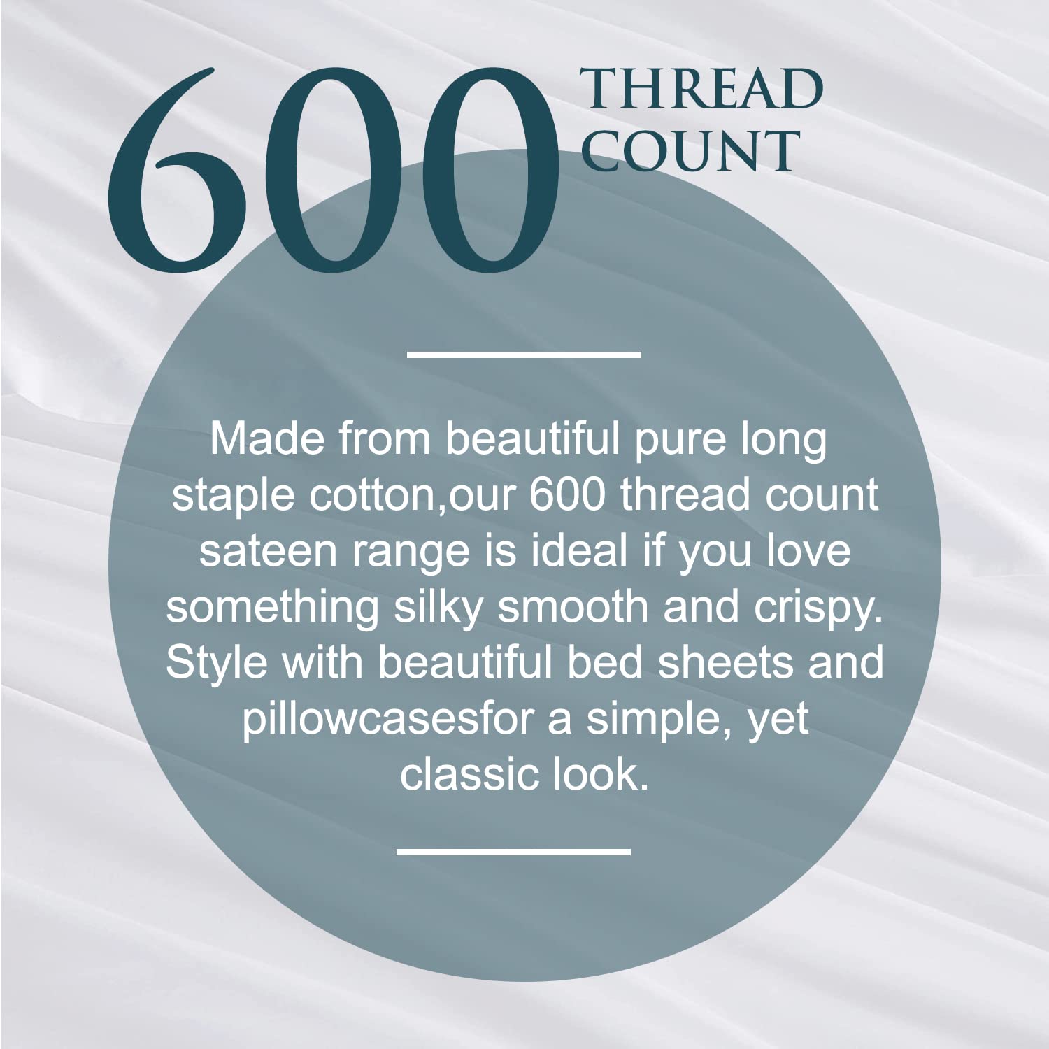 Peace Sleep Bedding - 600 Thread Count Egyptian Cotton Sheets - Luxury Full Size Cooling Bed Sheets - Soft Sateen Weave Cotton Bed Sheets - Deep Pocket Fits Upto 16" Deep Mattress - White