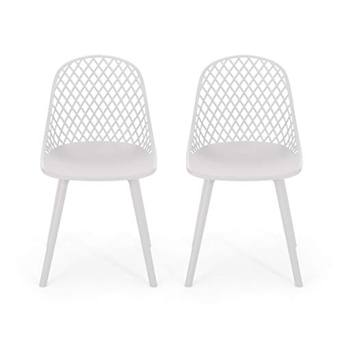 Christopher Knight Home Delora Outdoor Dining Chair (Set of 2), White