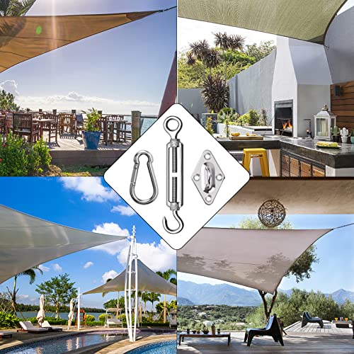 GOOSUO Shade Sail Hardware Kit 5 Inches, Sail Shade Hardware Kit for Triangle and Square, Sun Shade Sails Installation kit 304 Stainless Steel for Patio Lawn Garden Outdoors