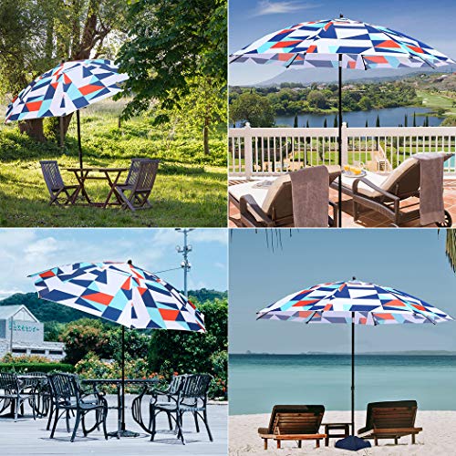 TOTEBOX Beach Umbrella, 7.5ft Portable Patio Sunshade Umbrella UPF 50+ Protection with Tilt Sand Anchor Carry Bag and Sand Bag for Yard and Pool