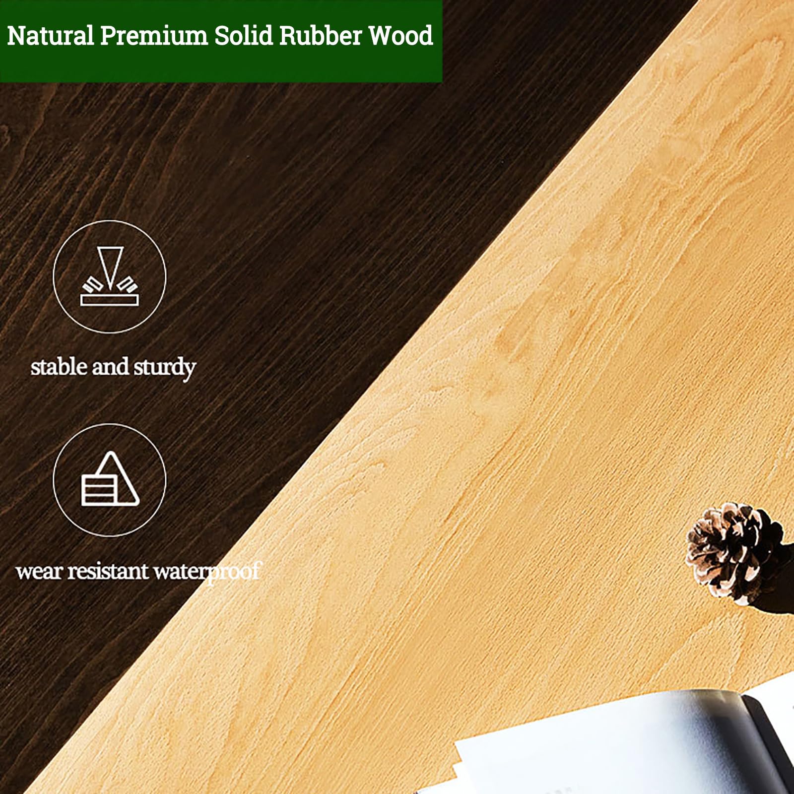 HM&DX Triangle Coffee Table Rubber Wood,Mid-Century Modern Coffee Table Abstract End Table,Small Center Table Wooden Coffee Table for Living Room Home Office(36" Lx23 Wx16 H, Walnut)