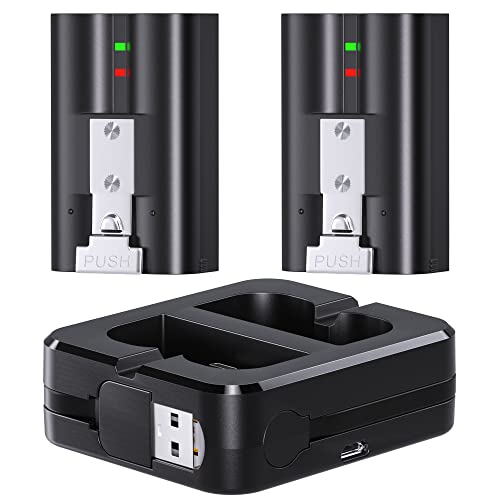 2 Packs 6040mAh 3.65V Lithium-Ion Rechargeable Battery and USB Charging Station Compatible with Ring, for Video Doorbell 2/3/4 and Spotlight Cam Battery(Not for Spotlight Pro/Plus,Stick Up Cam)