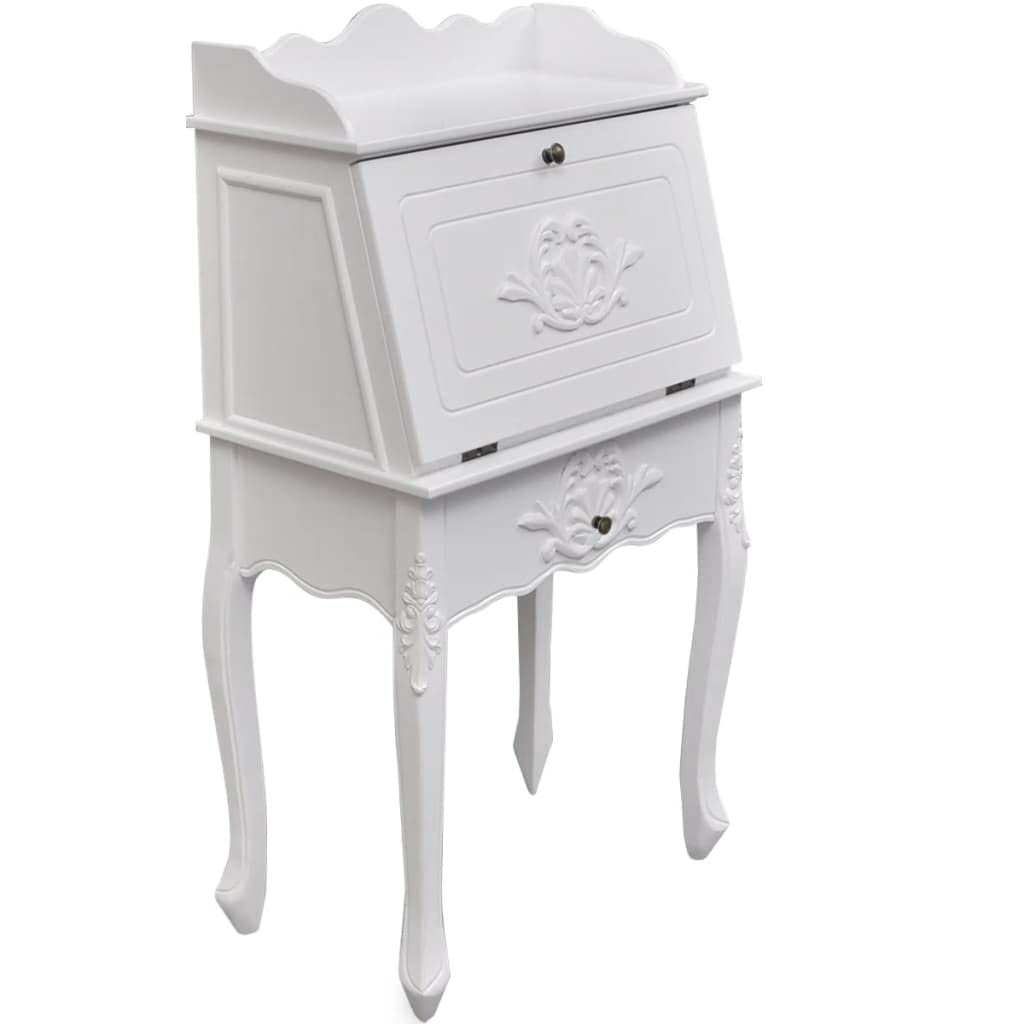 GOLINPEILO Wooden French Secretary Desk a Small Drawer and Shelves for Living Room, Bedroom