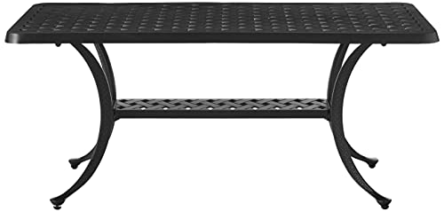 Crosley Furniture Sedona Solid-Cast Aluminum Outdoor Cocktail Table, Black