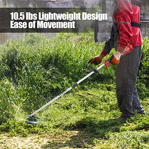 LawnMaster Red Edition GT1644 Electric String Trimmer 10 Amp 16-Inch Corded Grass Trimmer Lightweight with Shoulder Strap