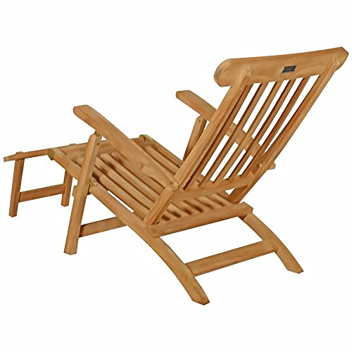 Seven Seas Teak Siesta Key Outdoor Patio Steamer Chair, Made from Solid Teak Wood
