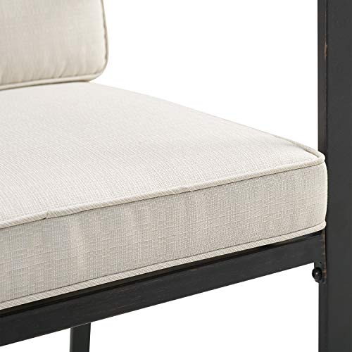 Crosley Furniture KO60025BZ-OL Kaplan Outdoor Metal Dining Chairs, Set of 2, Oiled Bronze with Oatmeal Cushions