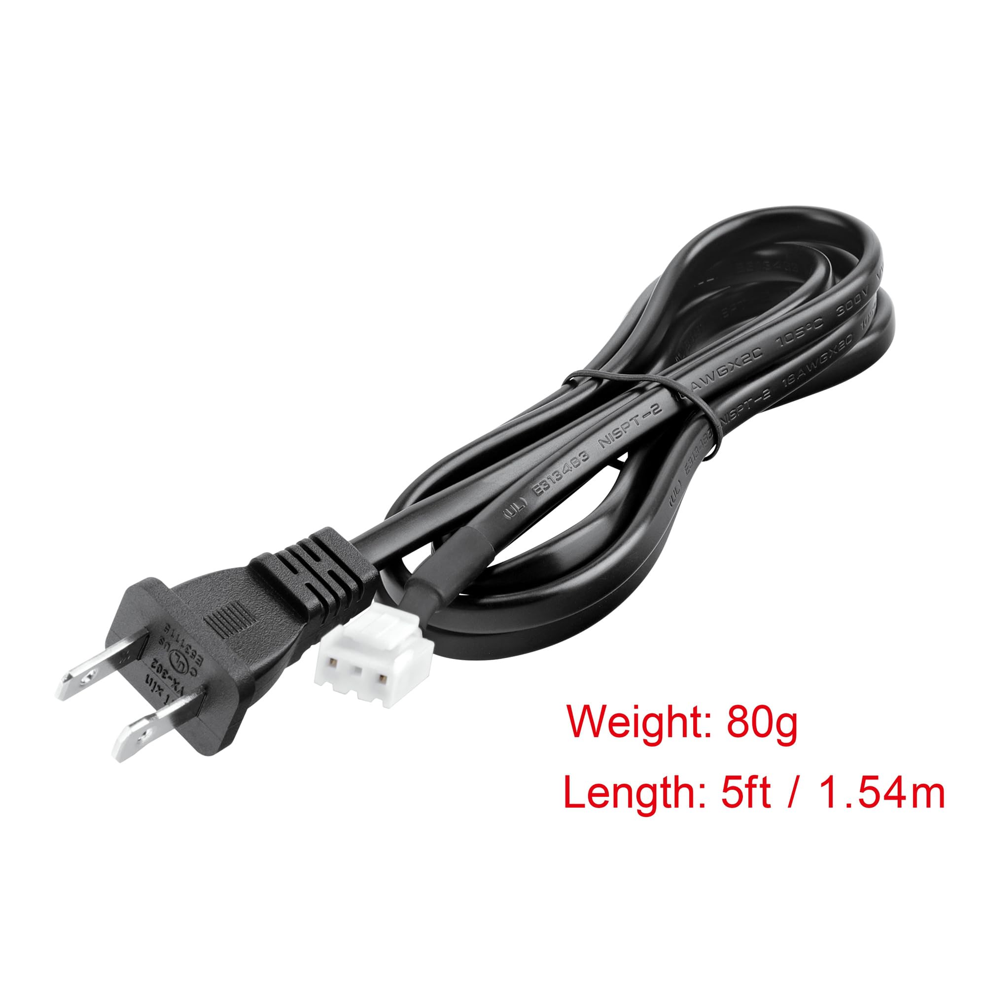 PKPOWER 6ft 18AWG AC Internal Power Cord Cable Lead for Hisense 43H4030F3 43H4080F 43H4030F 43H4030F1 with Connection to Power Board