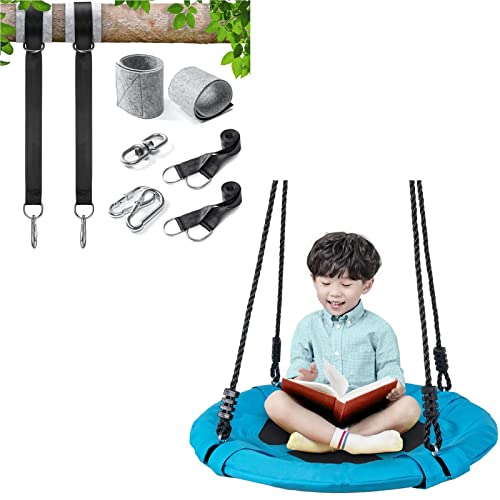 Homde 24 Inch Flying Saucer Swing Anti-Fade Tree Swing Set with 2pcs 5ft Extra Long Strap 2200lbs