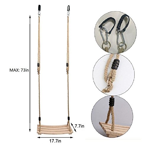 JOXJOZ Outdoor Indoor Curved Wooden Swing Chair Tree for Children Adults