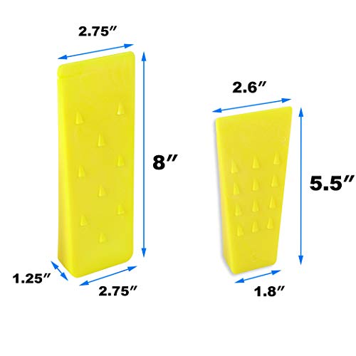 6 Pack Tree Felling Wedges with Spikes for Safe Tree Cutting β 3 Each of 8β and 5.5β Wedges with Storage Bag; 6 Felling Dogs to Guide Trees Stabilize and Safely to Ground for Loggers and Fallers