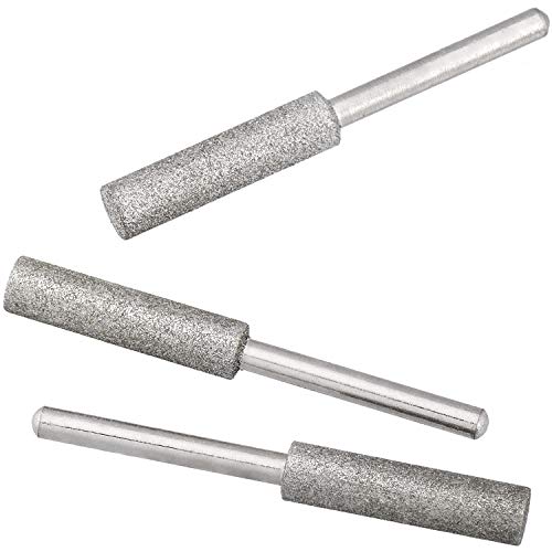 OIIKI 6 Pack Burr Grinding Stone File, Chainsaw Sharpener 7/32 Inch (Silver)