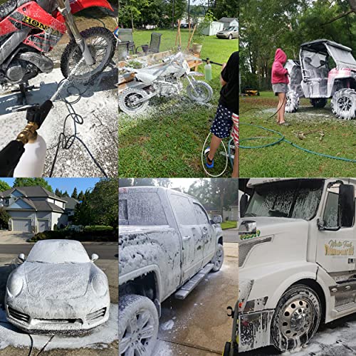 GDHXW X-887 High Pressure Washer Gun Snow Foam Lance Cannon Foam Blaster 2 Adapter 7 Pressure Washer Nozzles,for Car Washing