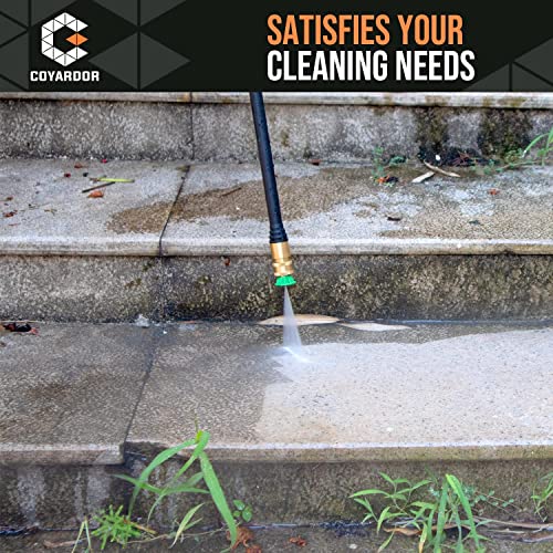 coyardor Pressure Washer Gun with Extension Wand & 5 Spray Nozzle Tips, M22-14mm & M22-15mm Fitting Replacement for Ryobi, Karcher, Powerstroke, Greenworks, Husky, Raptor Blast, Electric Power Washer