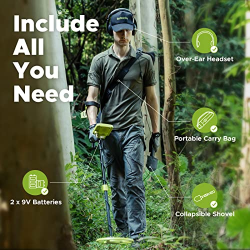 Metal Detector for Adults, 5 Professional Mode with Higher Accuracy 10β Waterproof Coil for Gold Detecting