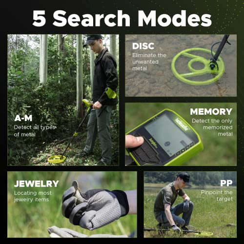 Metal Detector for Adults, 5 Professional Mode with Higher Accuracy 10β Waterproof Coil for Gold Detecting
