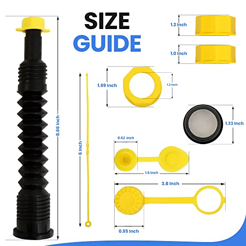 3-kit Universal Gas Can Spout Replacement No Spill, Gas Can Nozzle Spout, Gas Can Caps, Replacement Gas Can Spout, Gas Spout Replacement, Fuel Can Spout, Gas Can Nozzle Replacement, Gas Tank Nozzle