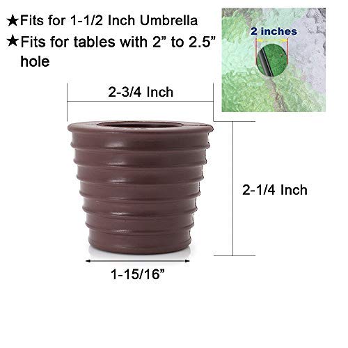 DGQ Patio Umbrella Cone Umbrella Wedge Plug for Patio Table Hole Opening 2-2.5 Inch (Brown,2Packs)