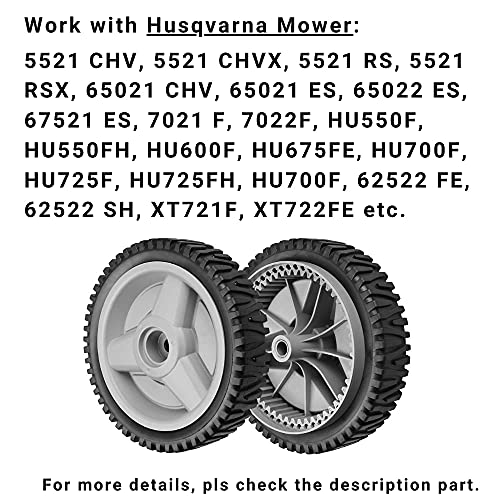 Front Drive Wheels Fit for HU Mower - Front Drive Tires Wheels Fit for HU Front Wheel Drive Self Propelled Lawn Mower Tractor, Wheel for HU700F, Replaces 532401274, 2 Pack, Gray1