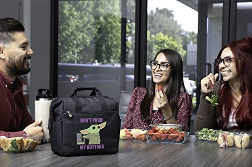ONIVA Mandalorian Grogu On The Go Lunch Bag, Soft Cooler Lunch Box, Insulated Lunch Bag, (Black)