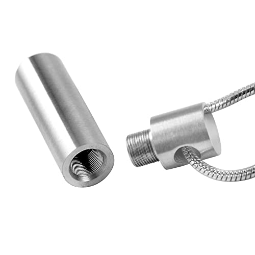 MYPOWER Stainless Steel Cylinder Urn Pendant Necklaces for Ashes Dog Pet Paw Print-Cremation Jewelry Keepsake Memorial