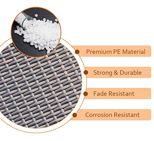 Jaxey 120 Ft Wicker Repair Kit Plastic Synthetic Rattan Replacement Materials Gradient Dark Brown Supplies to Patio Chair Table Sofa Chaise etc, Jaxey-0323, 8mm width; 1.2mm thickness