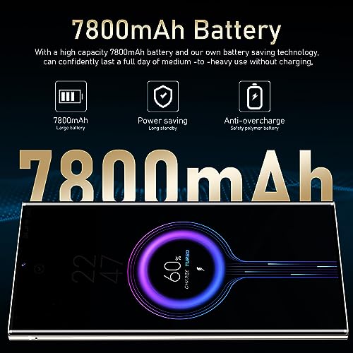 RAYPUR S23 Ultra Smartphone, Global Version Android Cheap Mobile Phones, 7.3 Inch HD Full Screen, 6800Mah 16GB 1TB, 5G Dual Sim Card Cell Phone,Purple-1TB