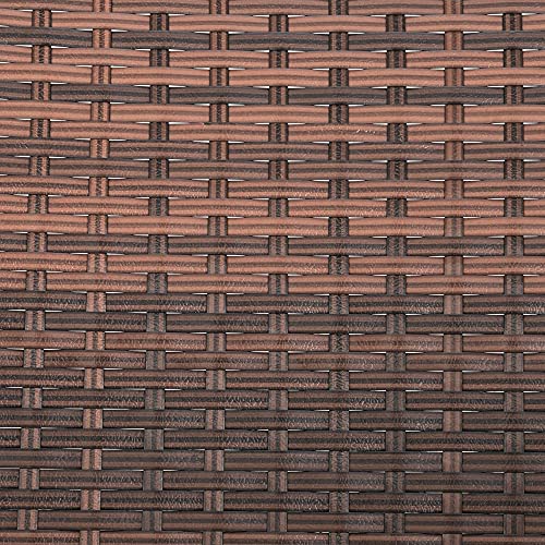 SAWQF Outdoor 4pcs 1 Double Seat 2 Single Seat 1 Coffee Table Armrest Hollow Knit Combination Sofa Brown Gradient Furniture
