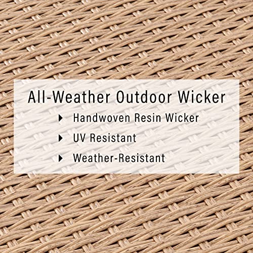 Crosley Furniture CO7185-LB Landon Outdoor Wicker Chairs (Set of 2) Light Brown