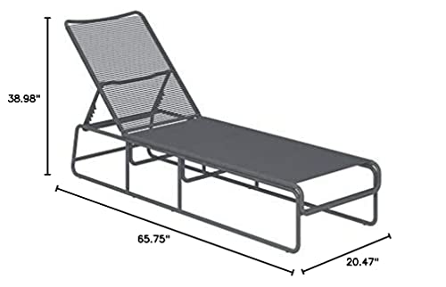 CosmoLiving by Cosmopolitan Nyla Chaise Lounger, Charcoal