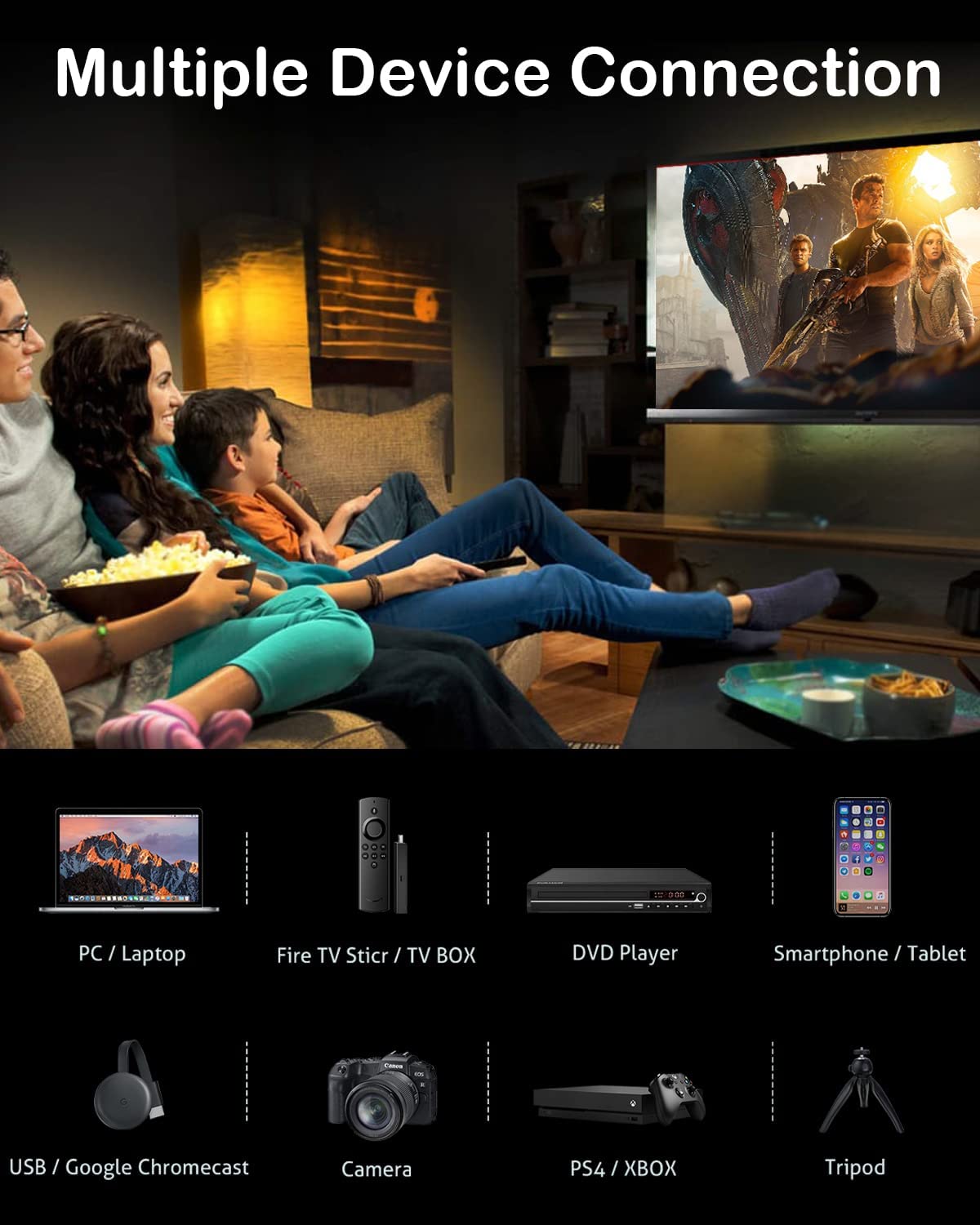 NIKISHAP Projector with WiFi and Bluetooth, Small Projector 4K Outdoor Movie Projector Short Throw, Smart Phone 1080P Projector Compatible with HDMI, VGA, USB, TV Stick, iOS, Android, PC, Laptop